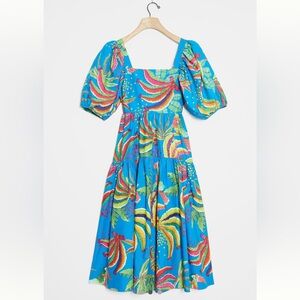 FARM Rio | Dresses | Farm Rio Blue Banana Midi Dress | Poshmark